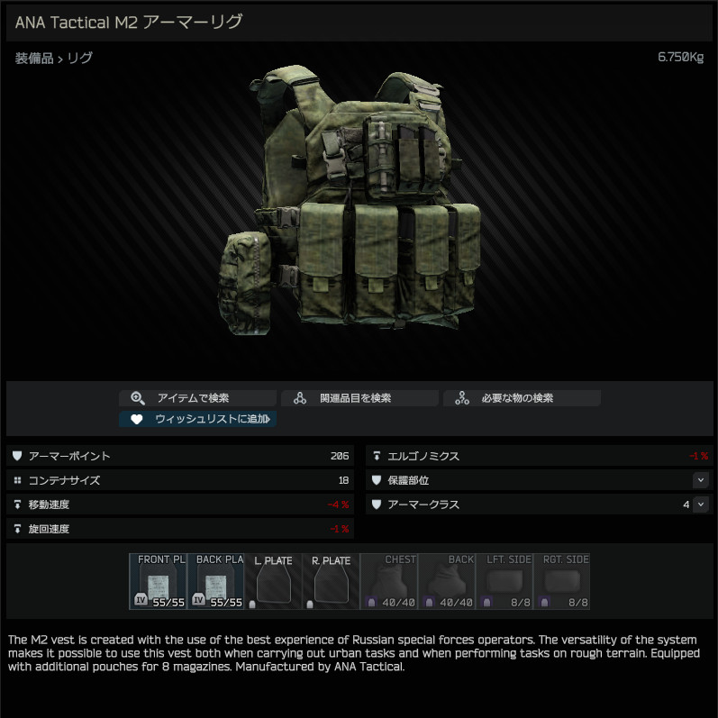 ANA Tactical M2 plate carrier (Digital Flora) / ANA Tactical M2 アーマーリグ - Escape from Tarkov Wiki*