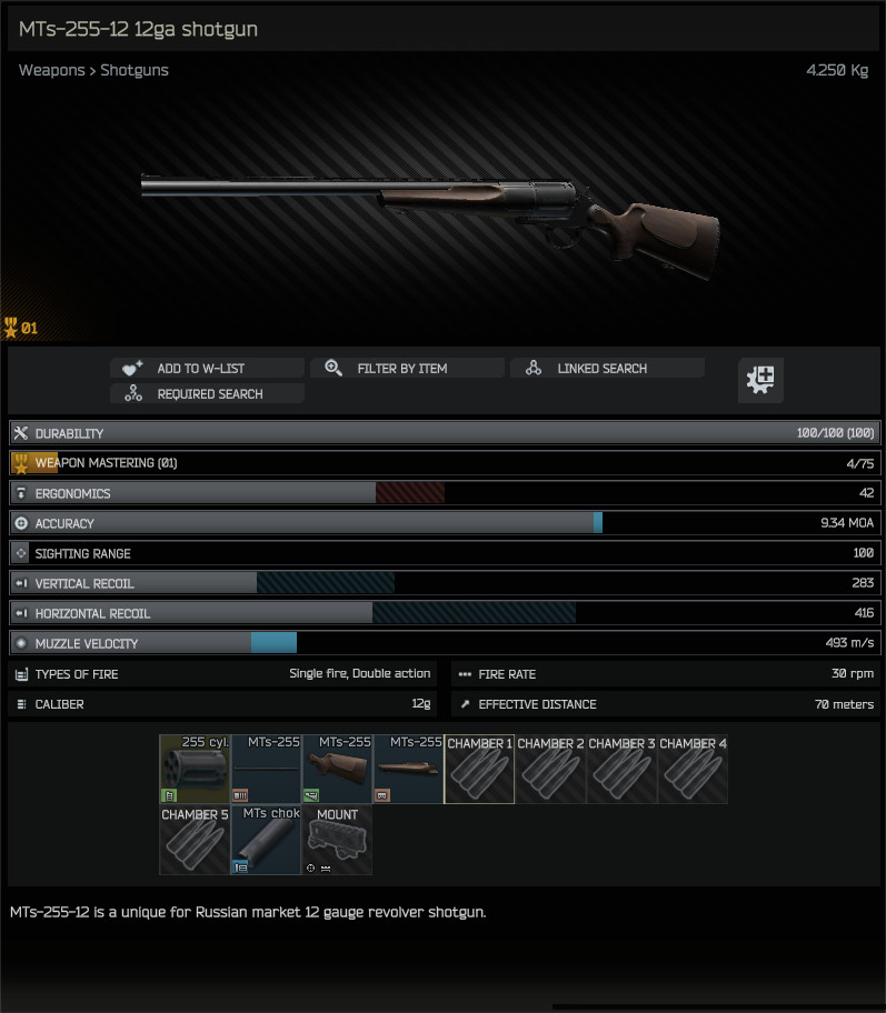 MTs-255-12 12ga shotgun / MTs-255-12 12ゲージ ショットガン - Escape from Tarkov Wiki*